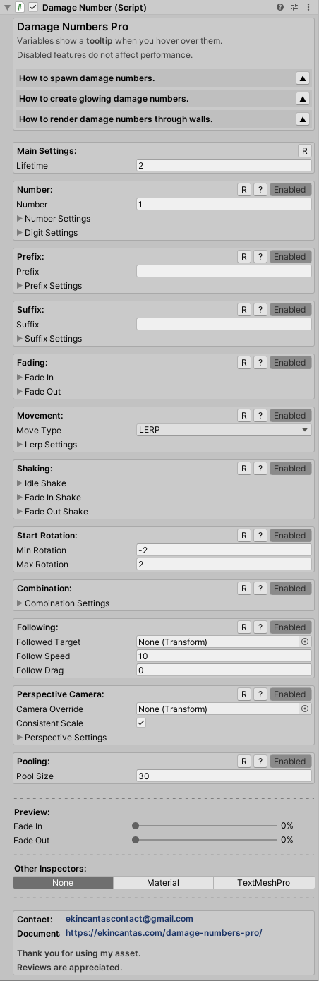 Damage Numbers Pro (old version) – Unity Assets